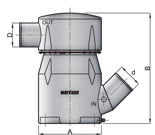 VETUS Waterlock Type MGL Inlet 6 Inch 127 Mm Outlet 8 Inch 203 Mm VETUS vetus-waterlock-type-mgl-inlet-6-inch-127-mm-outlet-8-inch-203-mm-vetus