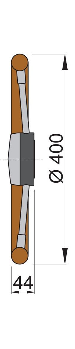 VETUS steering wheel with teak rim, 400 mm - VETUS