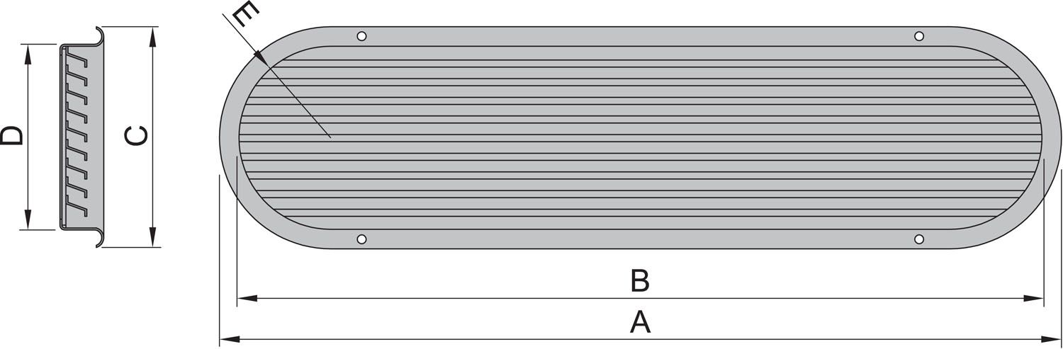 VETUS louvred air suction vent, type SSVL 150, AISI 316 - VETUS