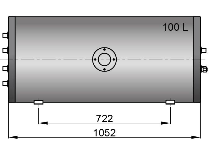 Twin-coil calorifier, 100lt. - VETUS